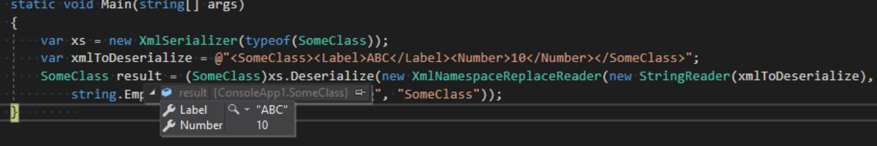 Deserialising Xml String Without Namespaces Just Simply Code